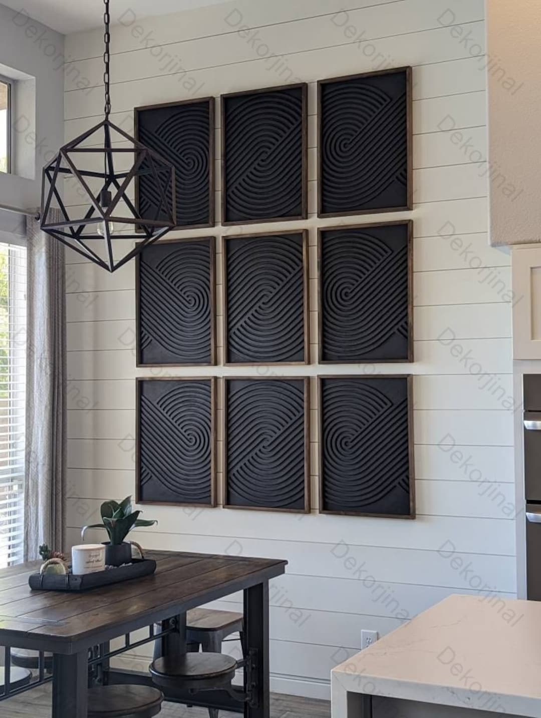 Large Geometric Wooden Wall Art Set ,geometric Wooden Wall Art Set ...