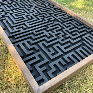 Wood Maze Wall Art Wall Art Long Maze Wood Wall Decorbedroom - Etsy
