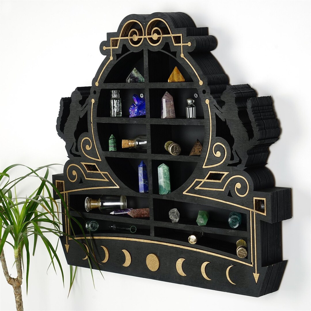 Wooden Altar Crystal Wall Shelf Crystal Wall Shelf Crystal - Etsy