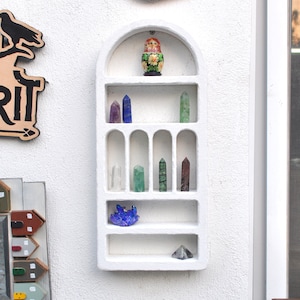 Concrete Texture Effect Curiosities Shelf,oddities Display,wall Shrine ...