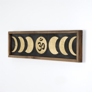 Phases of the Moon Wood Frame With OM Icon bohemian | Etsy