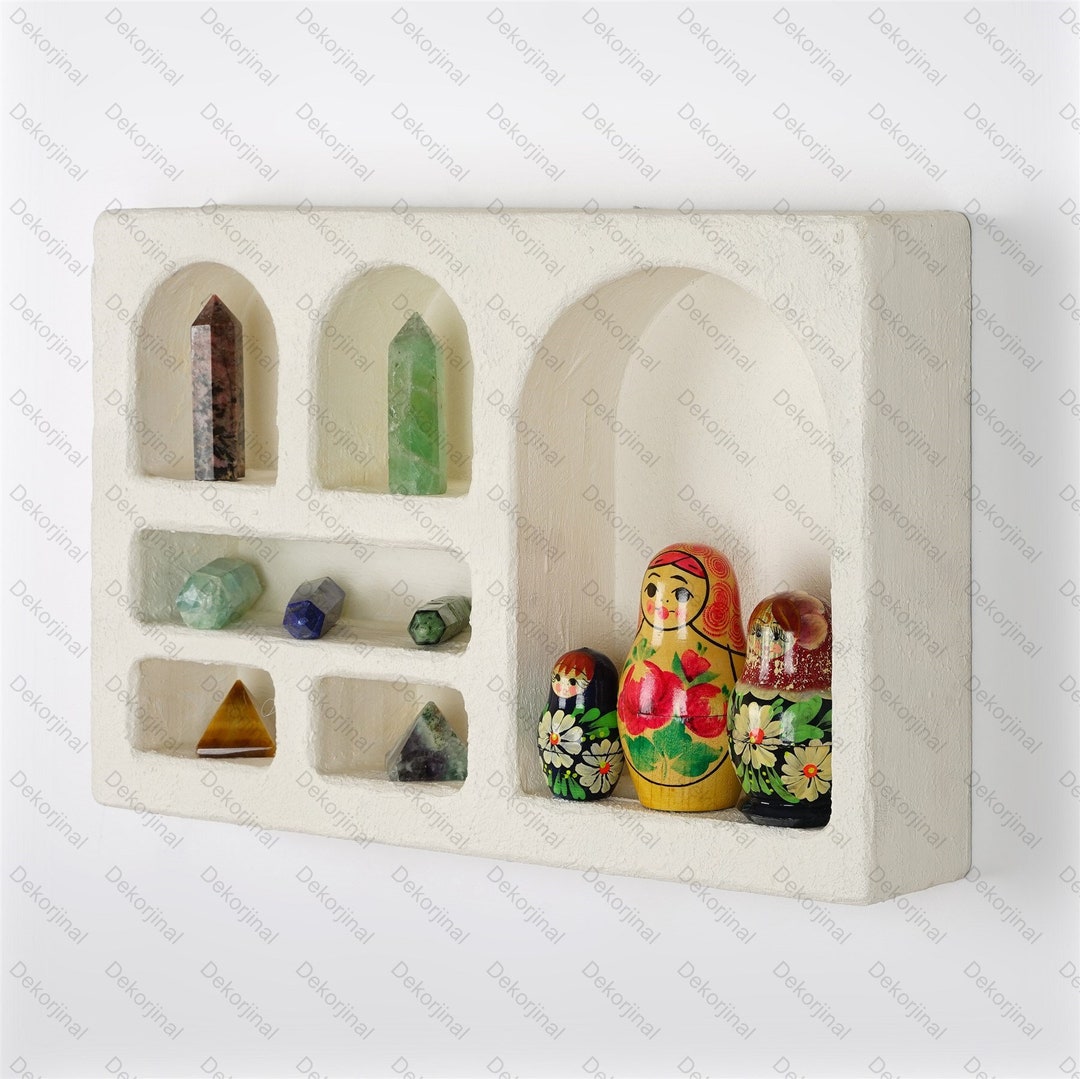 Wooden Niche Wall Shelf, Boho Wall Shelf, Bohemian Wall Decor , Witch ...
