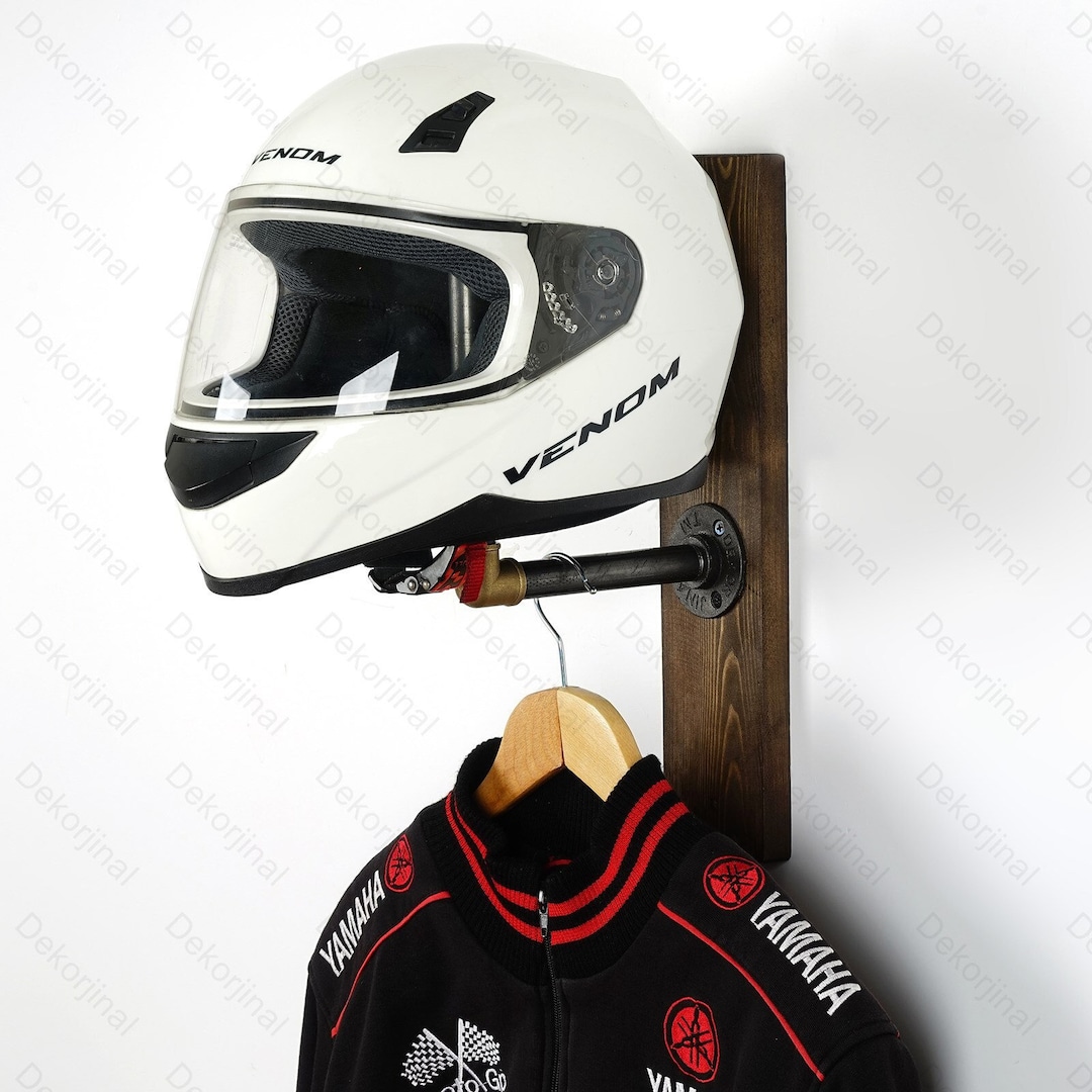 Motorcycle Helmet Rack & Jacket Hook ,helmet Hanger , Wall Mount ...