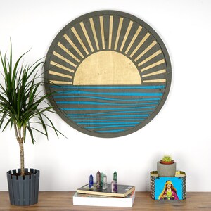 Geometric Sun Pattern Wall Art ,round Wall Art , Circle Wood Wall Art ...