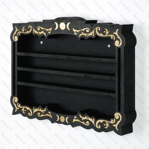 Wooden Altar Crystal Display, Gothic Wall Shelf, Crystal Wall Display ...