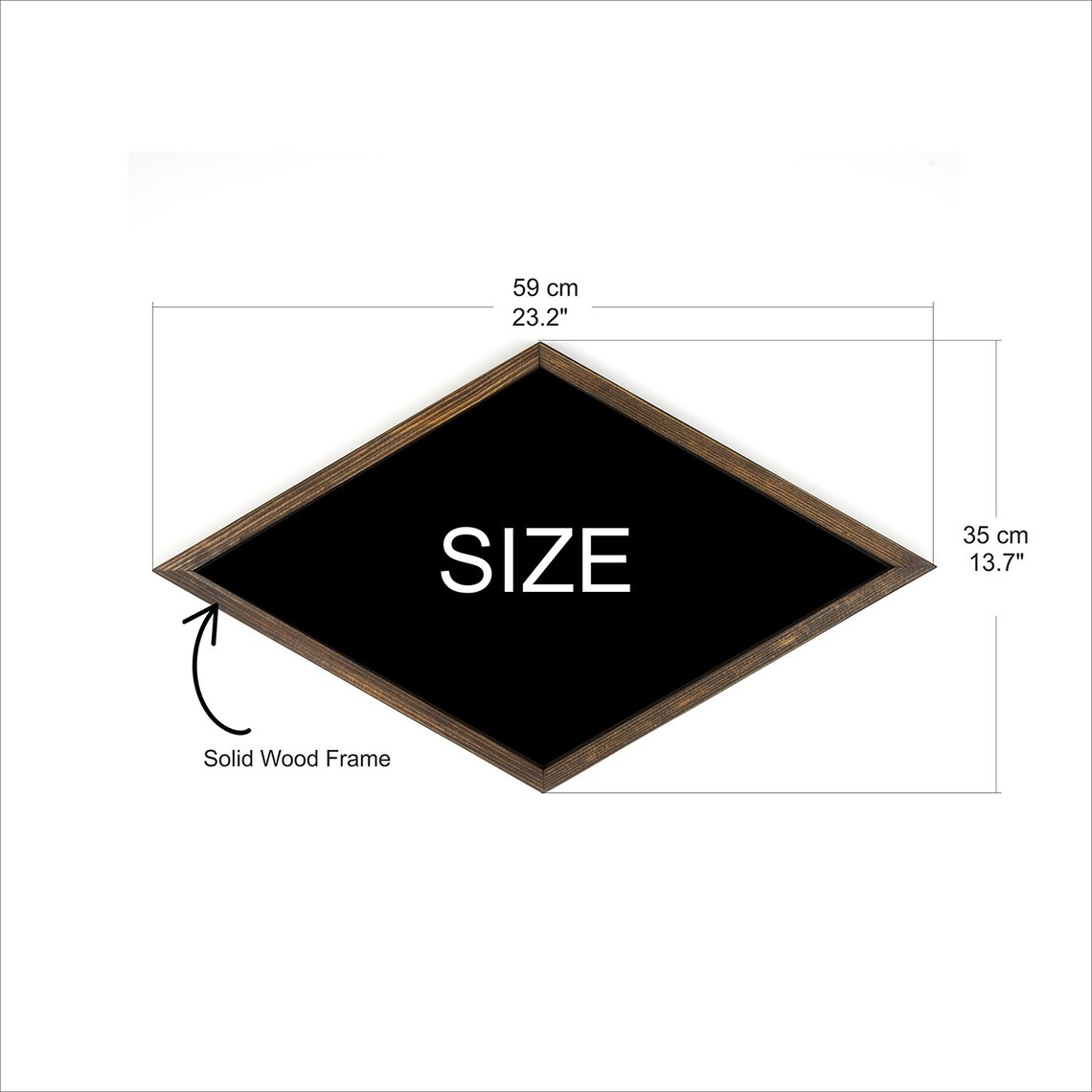 Wood Diamond Frame Moon Phases Wall Art, Wood Frame Boho Wall Decor ...