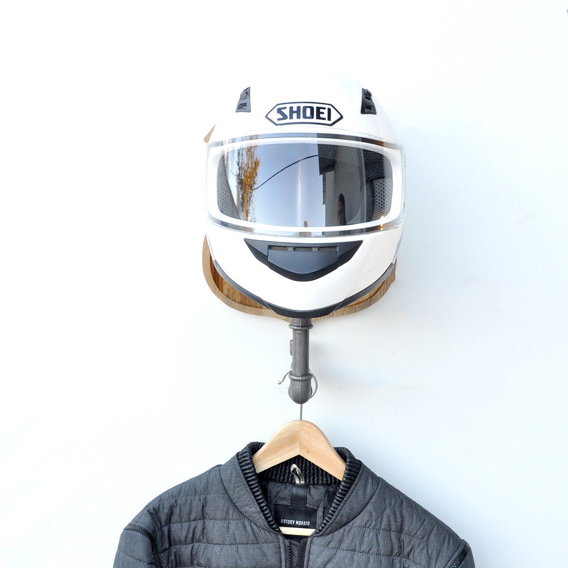 Motorcycle Helmet Rack & Jacket Hook helmet Hanger Wall - Etsy UK