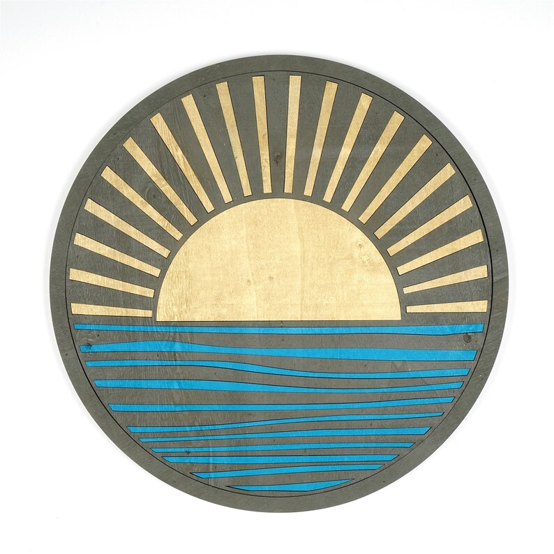 Geometric Sun Pattern Wall Art ,round Wall Art , Circle Wood Wall Art ...