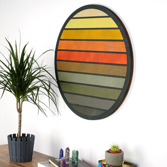 Geometric Sunset Pattern Wall Art round Wall Art Circle | Etsy