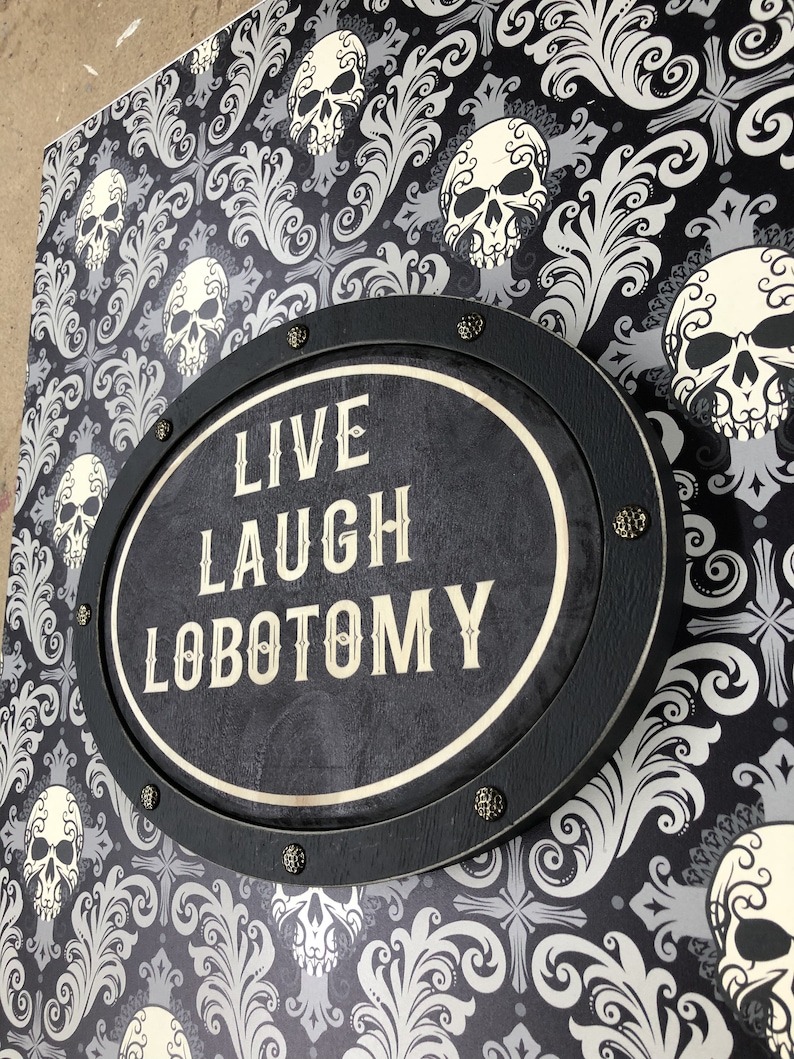 Live Laugh Lobotomy Wall Plaque,vintage Witch,witch Home Decor,dark ...