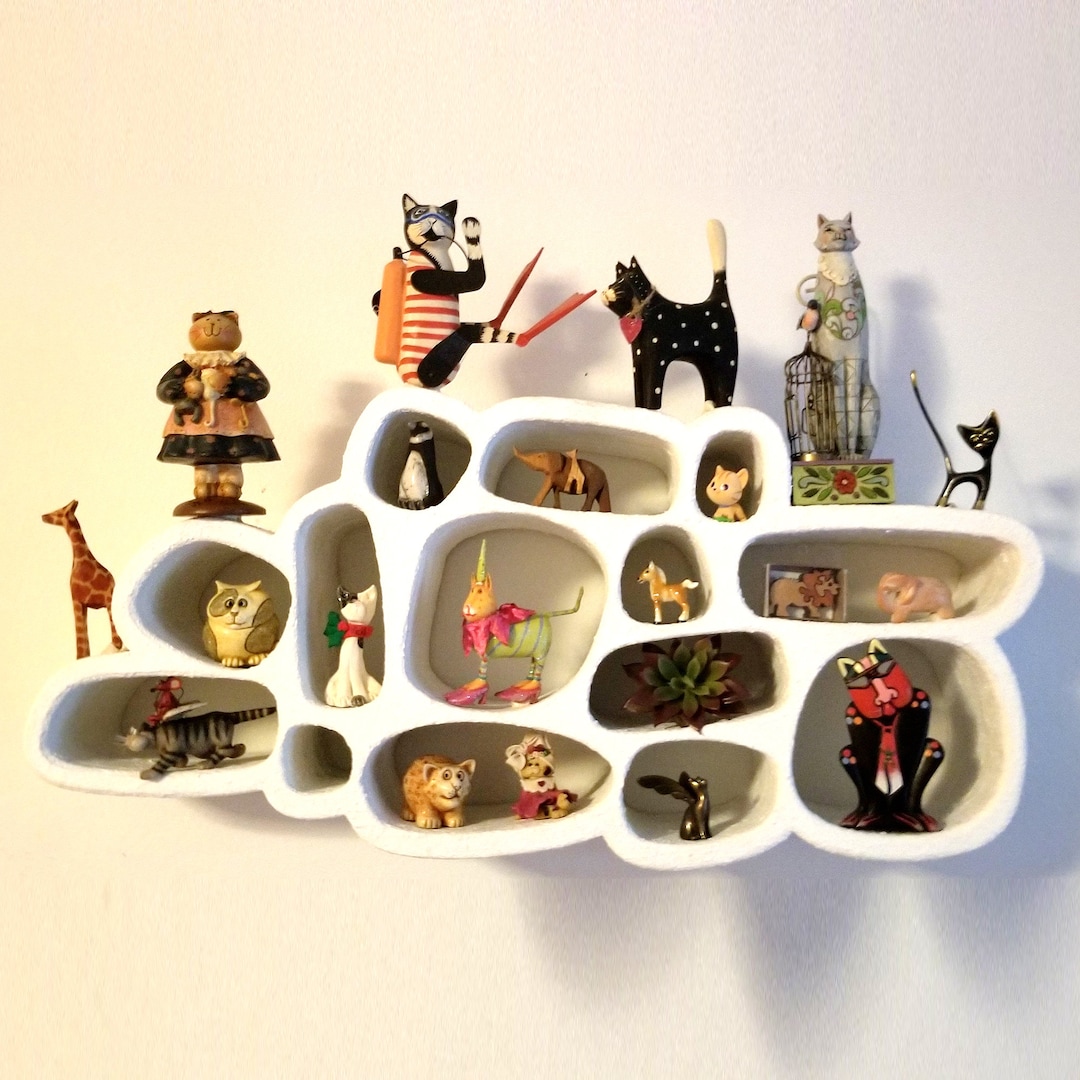 Concrete Effect Curiosities Shelf,oddities Display,wall Shrine,wall ...