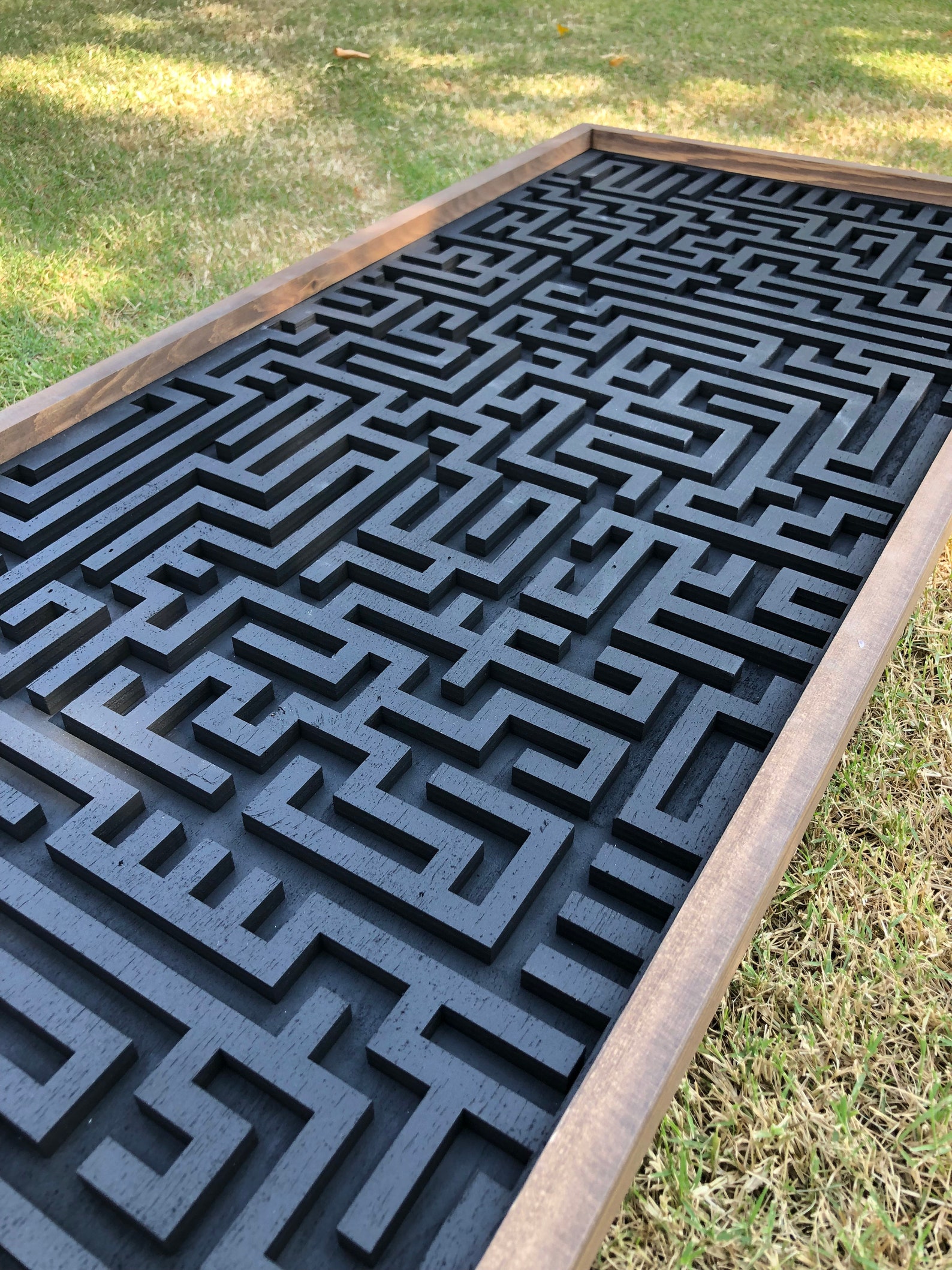 Wood Maze Wall Art Wall Art Long Maze Wood Wall Decorbedroom - Etsy