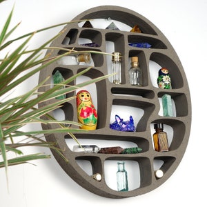 Concrete Texture Effect Curiosities Shelf,oddities Display,wall Shrine ...