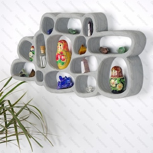 Concrete Effect Curiosities Shelf,oddities Display,wall Shrine,wall ...