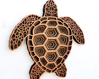 Laser Cut Layered Turtle - Etsy