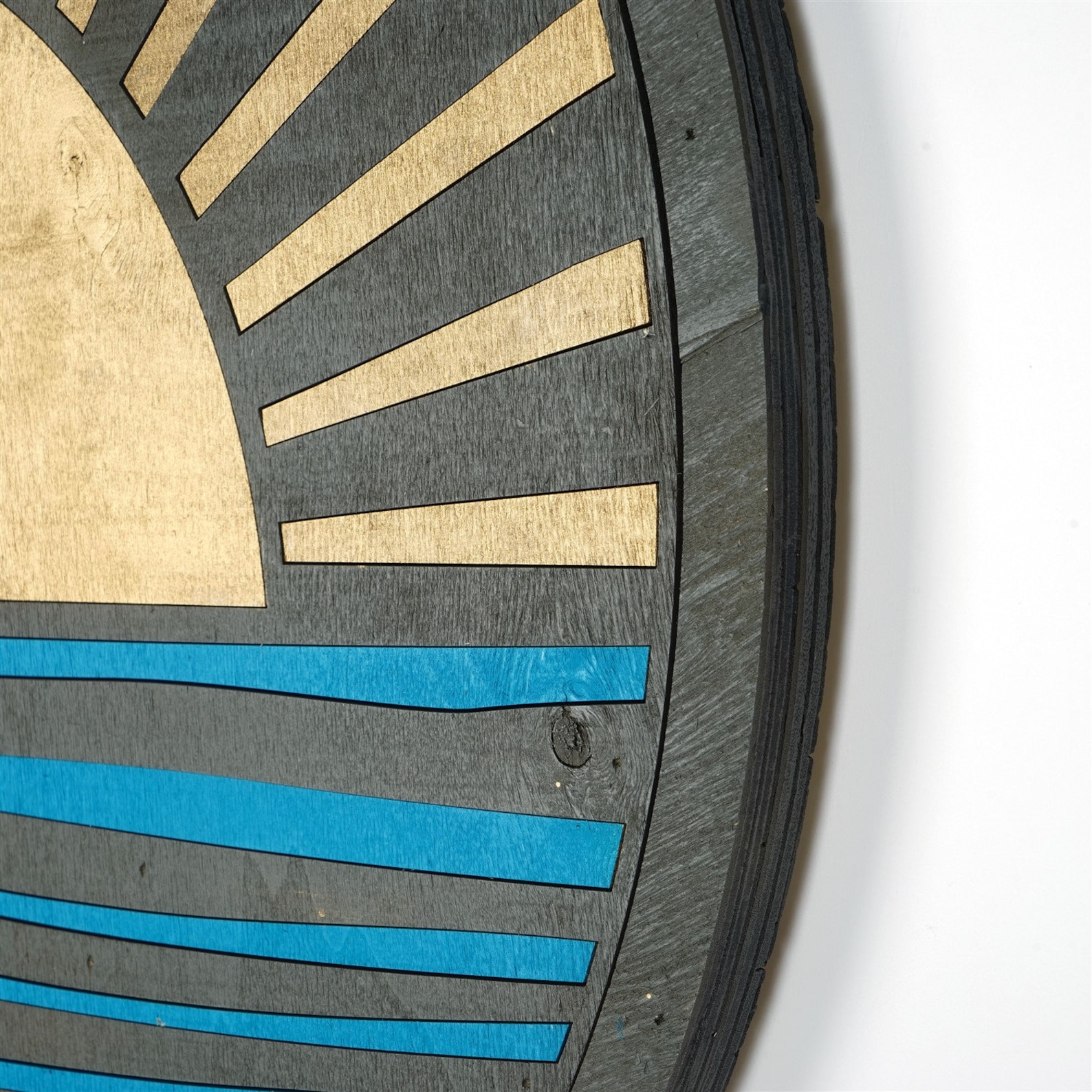 Geometric Sun Pattern Wall Art ,round Wall Art , Circle Wood Wall Art ...