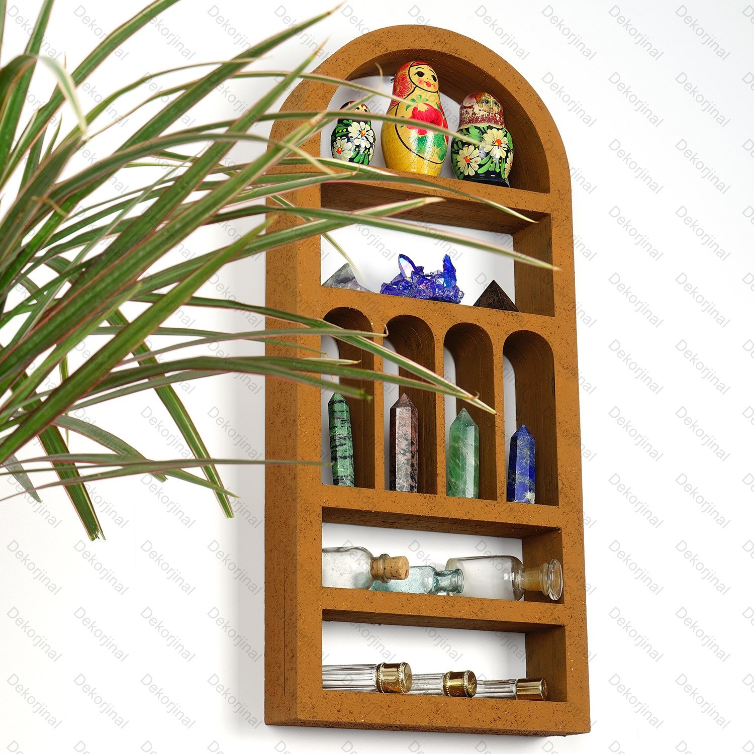Concrete Texture Effect Curiosities Shelf,oddities Display,wall Shrine ...