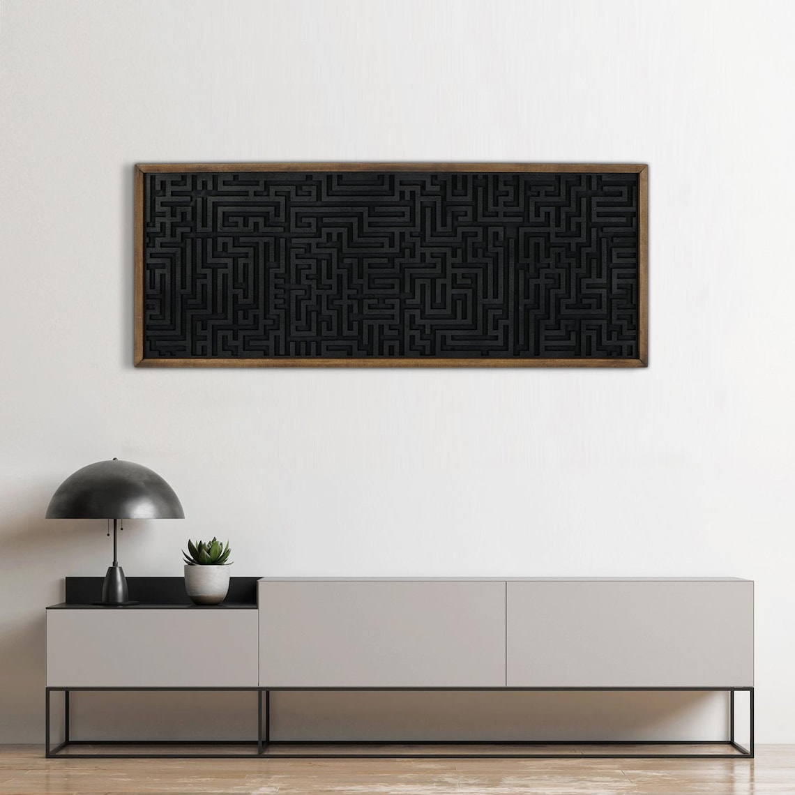 Wood Maze Wall Art Wall Art Long Maze Wood Wall Decorbedroom - Etsy