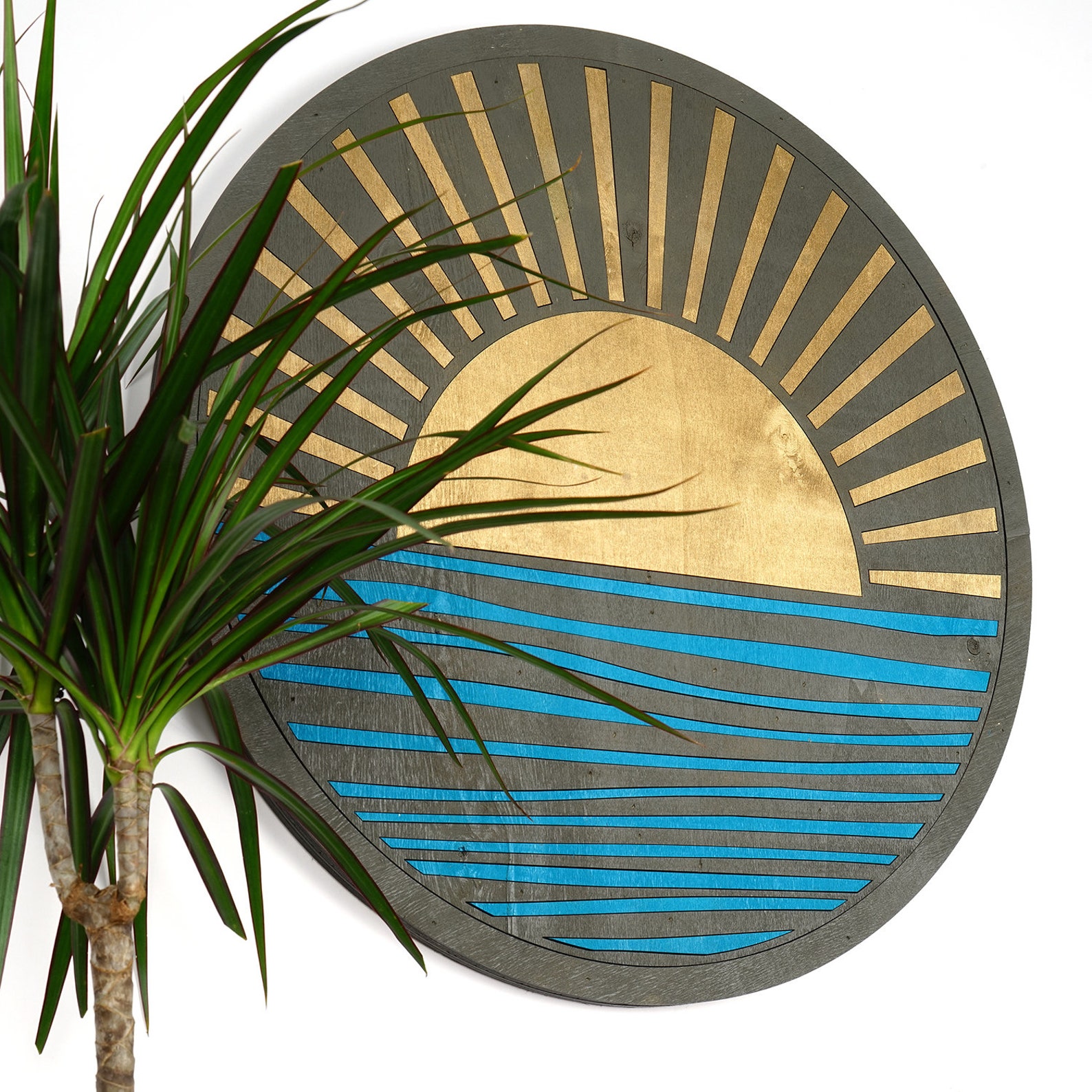 Geometric Sun Pattern Wall Art round Wall Art Circle Wood | Etsy