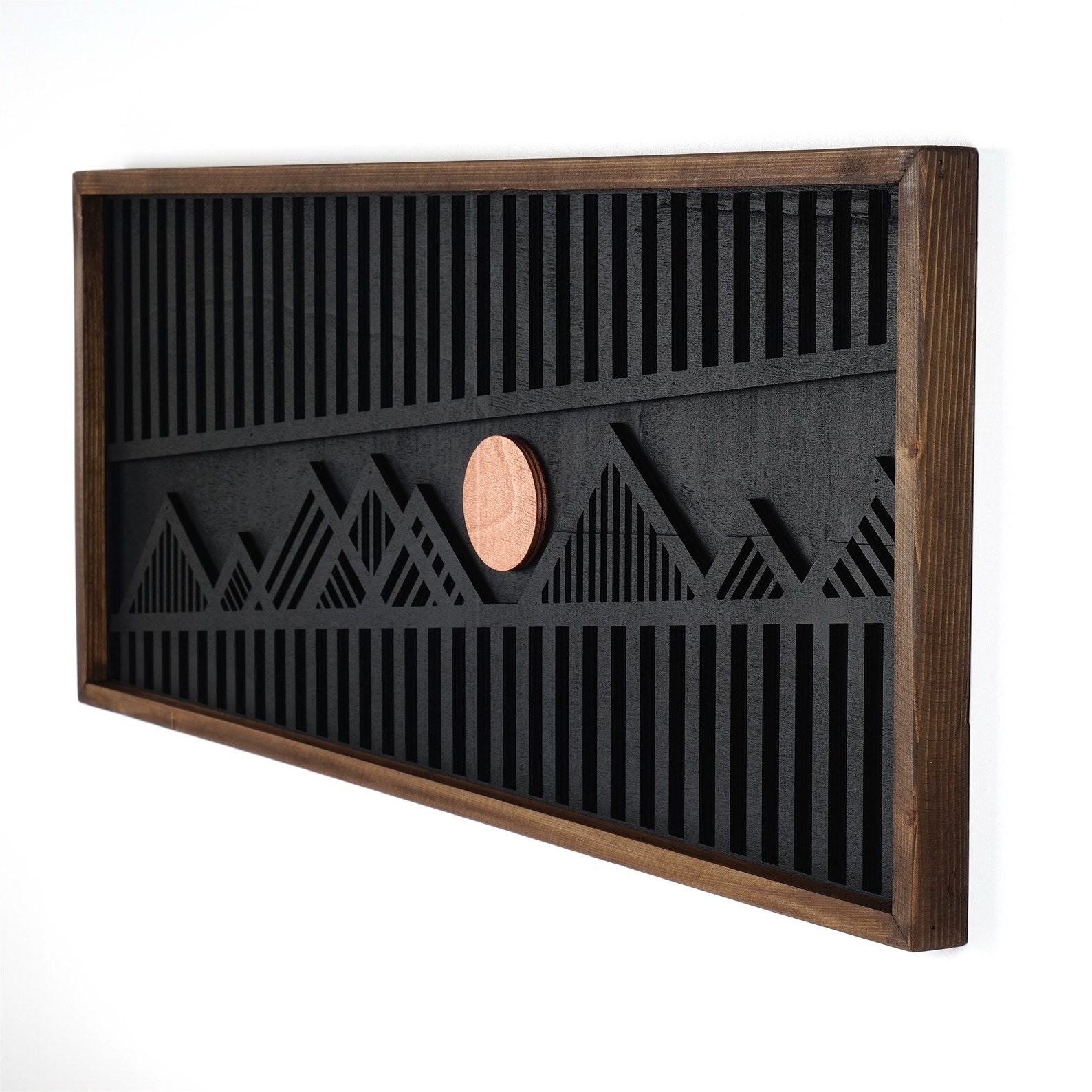 Boho Wood Wall Art Wall Art Long Mountain Wood Wall Decor - Etsy