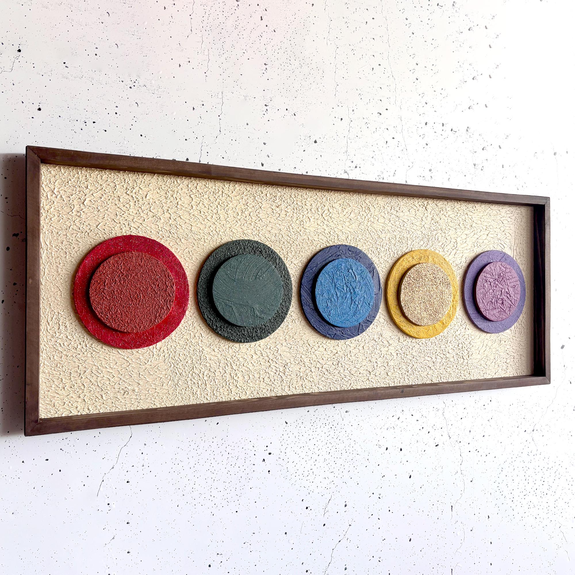 Colorful Textured Circle Wall Art,handmade Abstract Geometric Sculpture ...