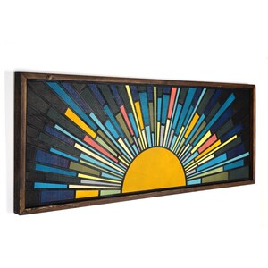 Sunrise Wood Frame Wall Art , Wood Wall Hanging , Panoromic Sunrise ...