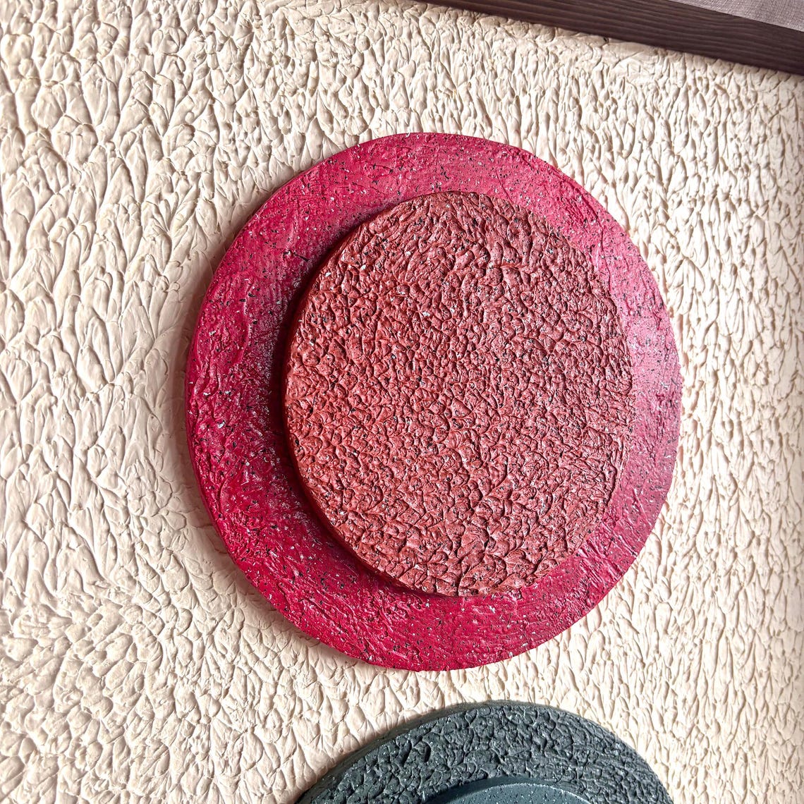 Colorful Textured Circle Wall Art,handmade Abstract Geometric Sculpture ...