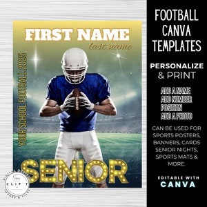 Football Canva Templates: Senior Banners, Cards, Posters (canva ...