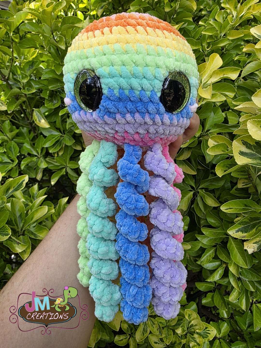 Rainbow Jellyfish Stuffed Animal Amigurumi - Stuffie - Stuffed Animal ...