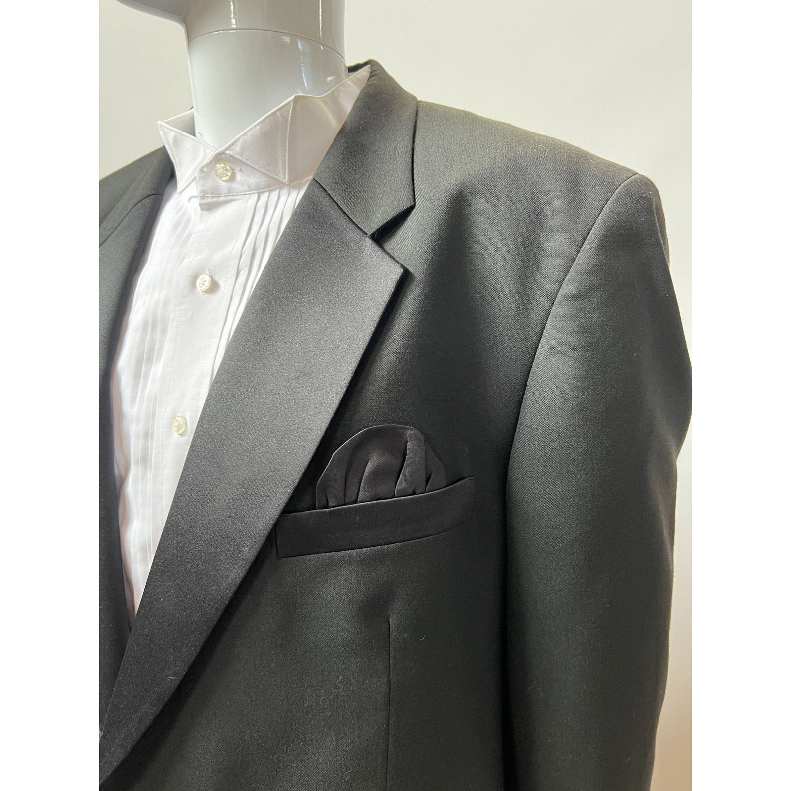 Gerald Austin Vintage Tuxedo Jacket 46R Black Polyester Wool Blend - Etsy