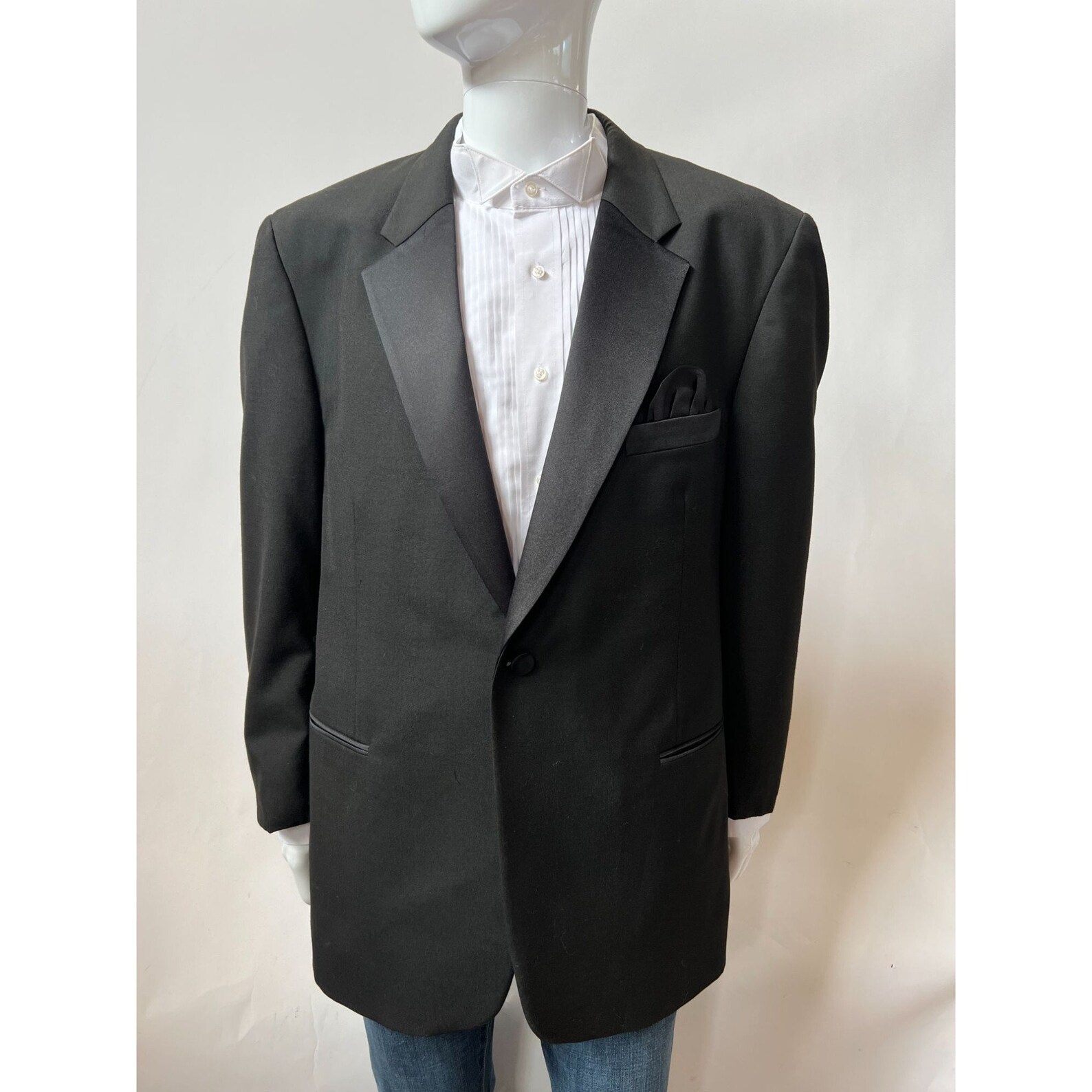 Gerald Austin Vintage Tuxedo Jacket 46R Black Polyester Wool Blend - Etsy