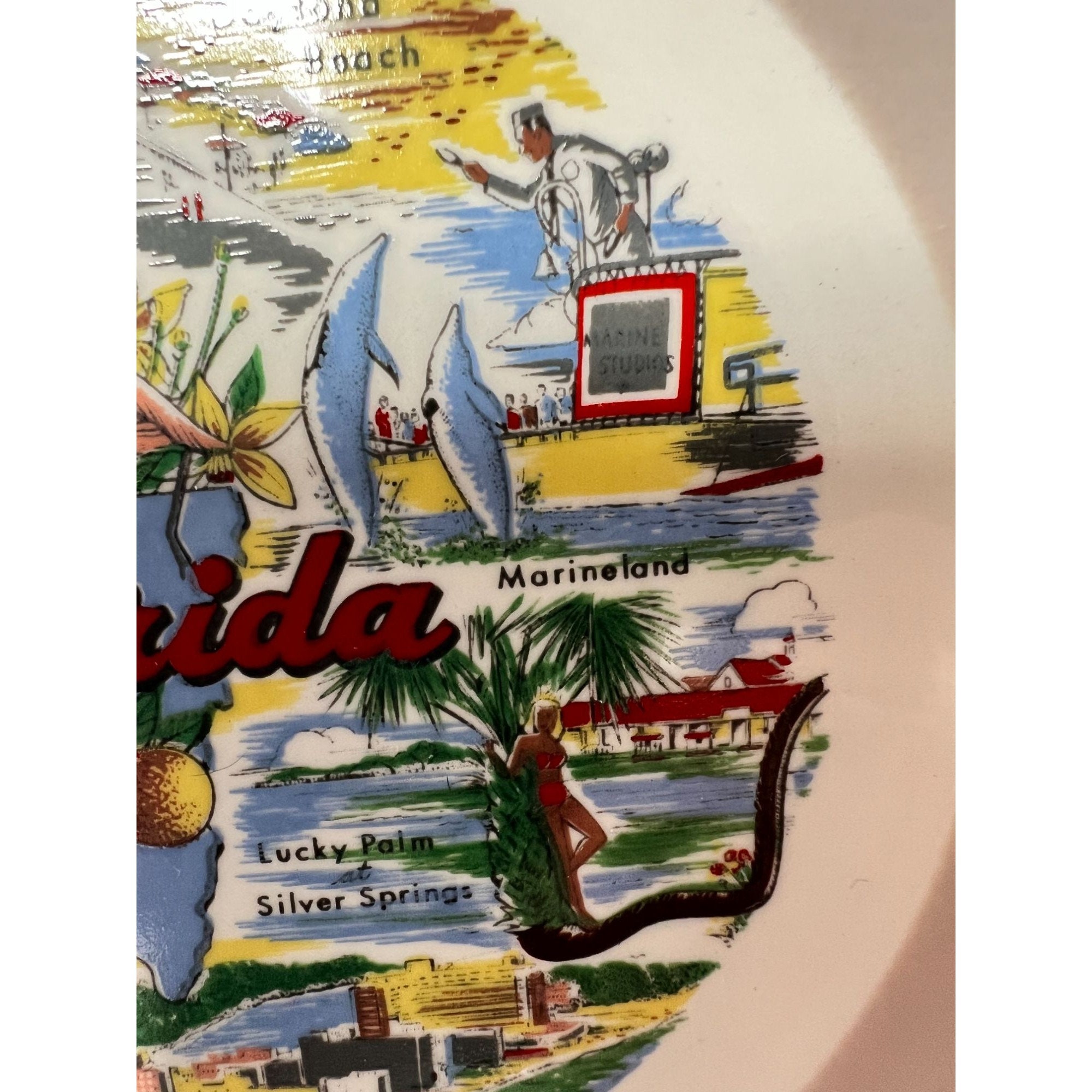 Florida Souvenir Collectable State Plate Gold Border — Lifestylist Inc.