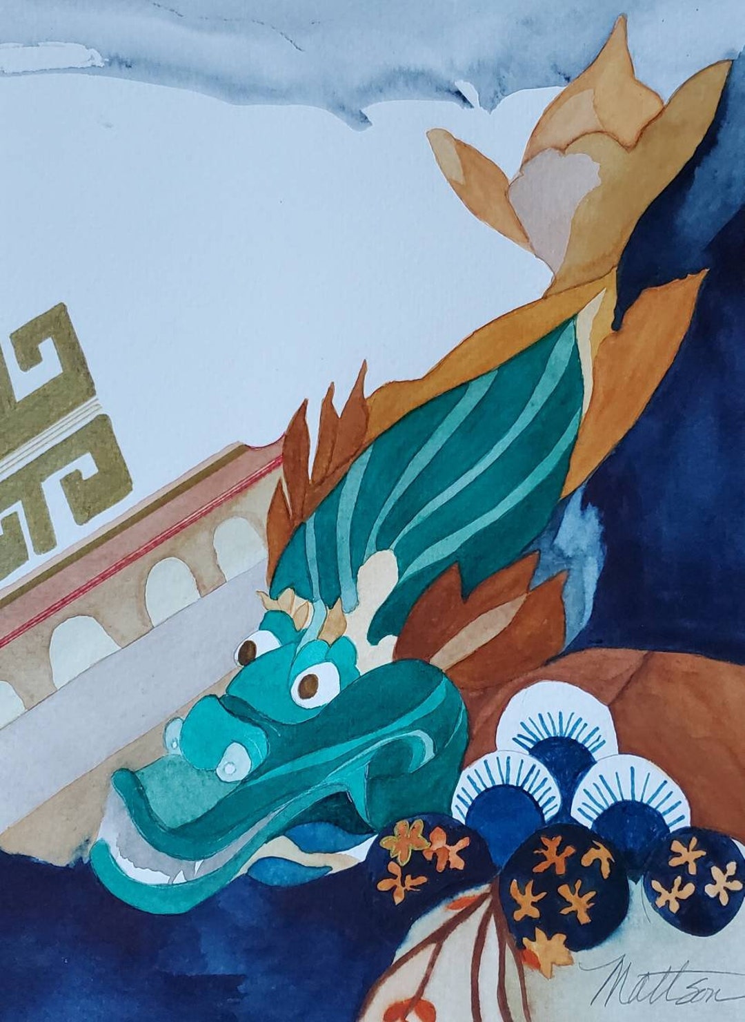 Asian Series " Architectural Temple Figure" One of a Kind Original ...