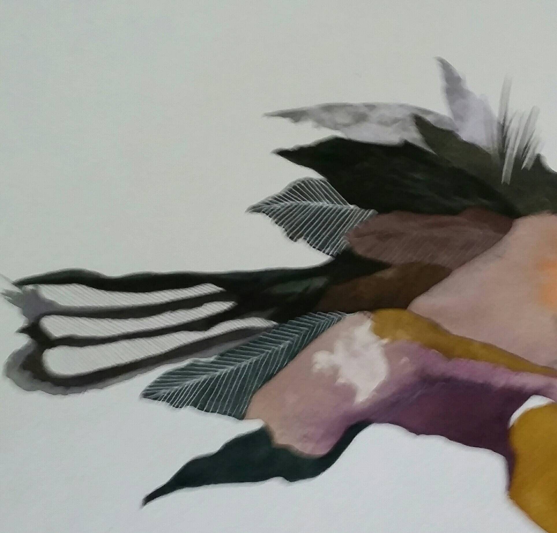 Feather Song Series Fissures and Feathers una acuarela única. - Etsy España