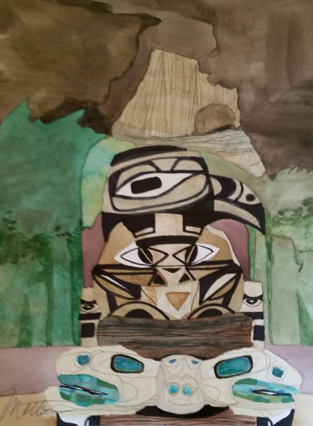 Totem Series " Shaman's Soul Catcher " One of a Kind Watercolor. - Etsy