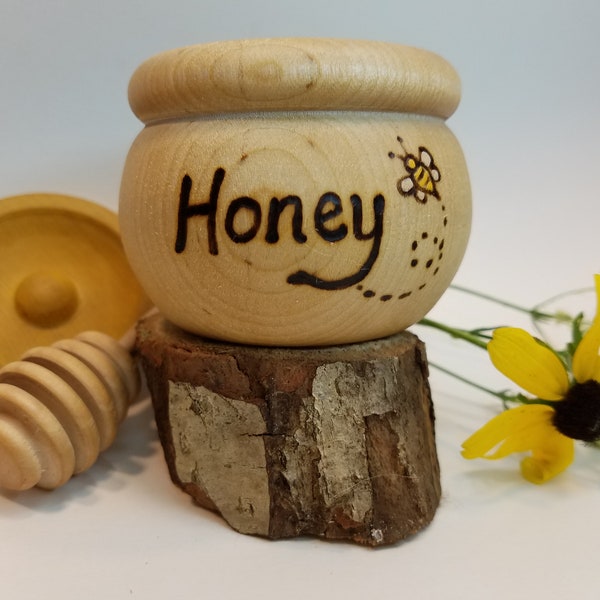 Wooden Honey Pot - Etsy