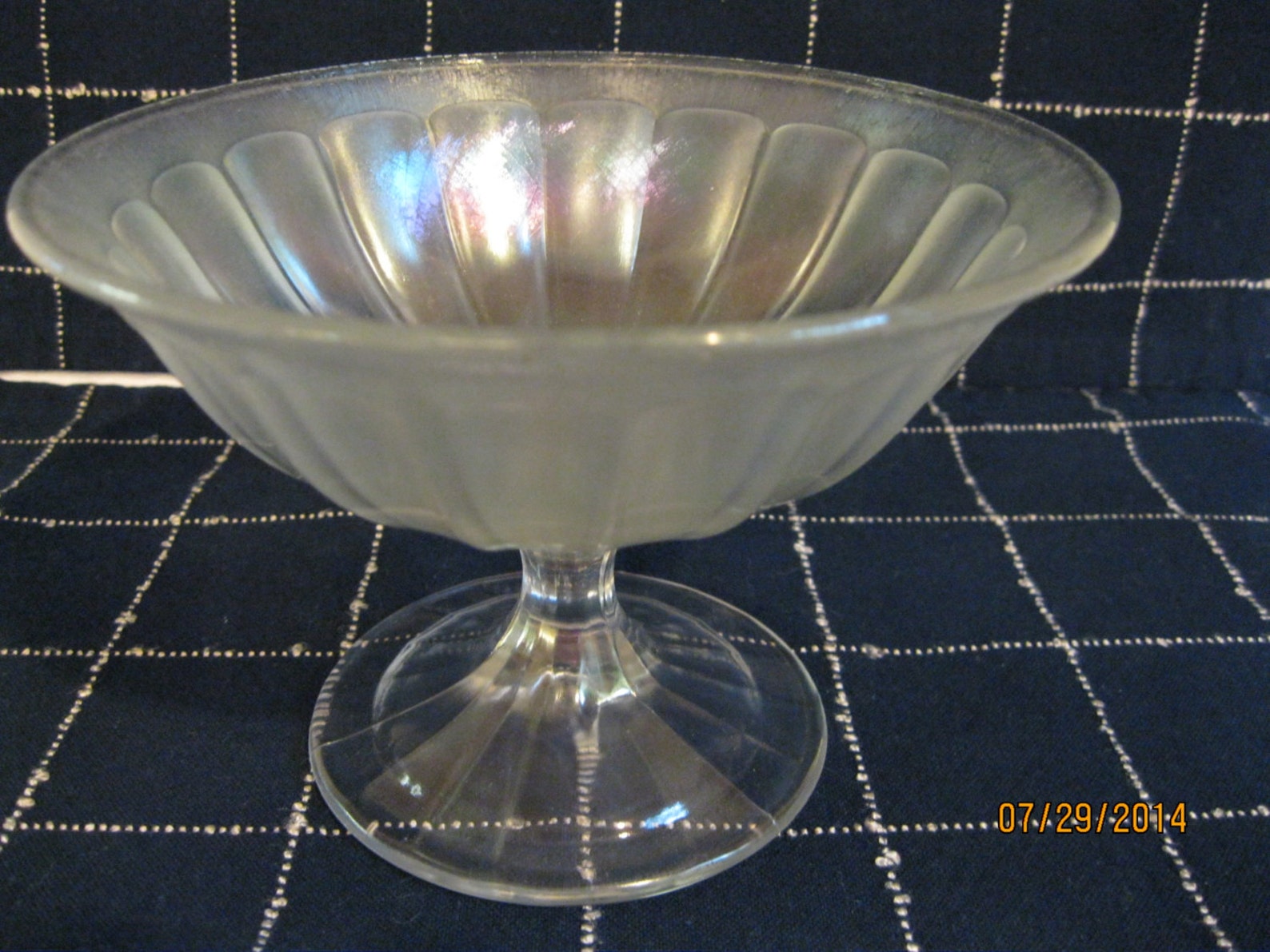 Imperial Stretch Glass Compote, Footed Bowl, Iris Ice Color, 1930's - Etsy
