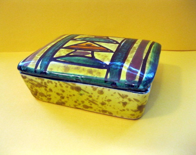 Italian Ceramic Box, Bitossi, Raymor, Dresser, Trinket, Jewelry Box ...