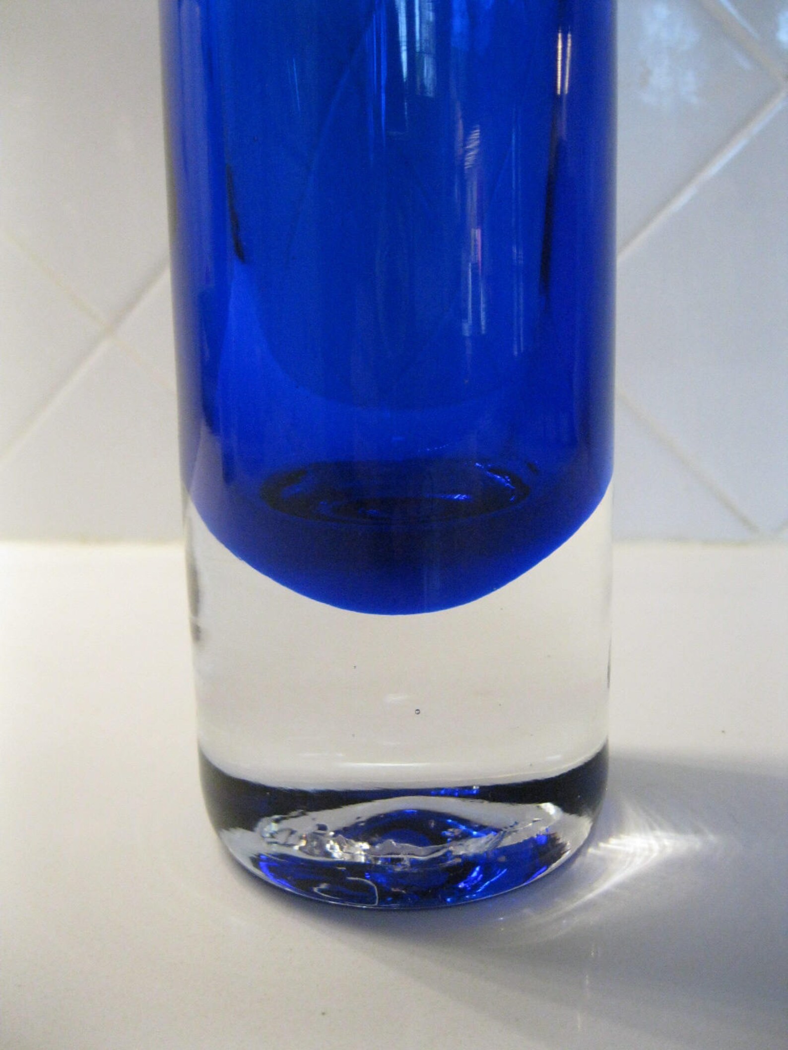 Blenko Glass, Don Shepherd, Two 826L Tall Flat Top Cylinder Vases ...