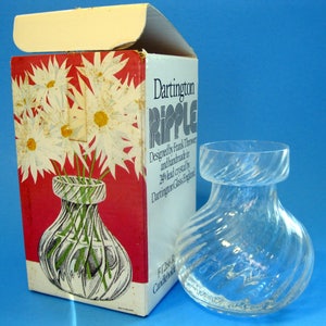Dartington Glass, England Ripple Vase or Candleholder Designed by Frank ...