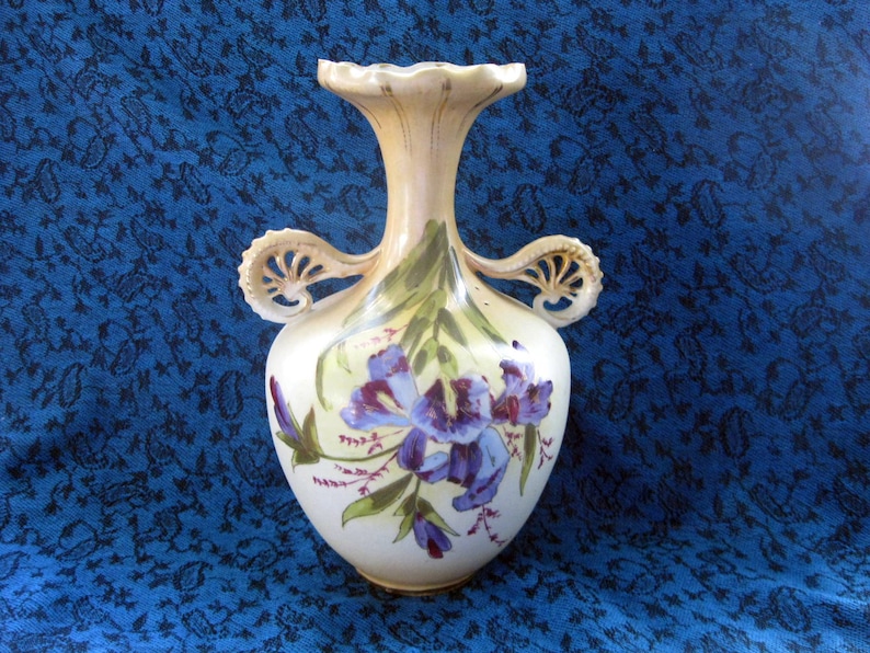 Amphora Turn Teplitz Antique Vase Hand Painted Floral | Etsy