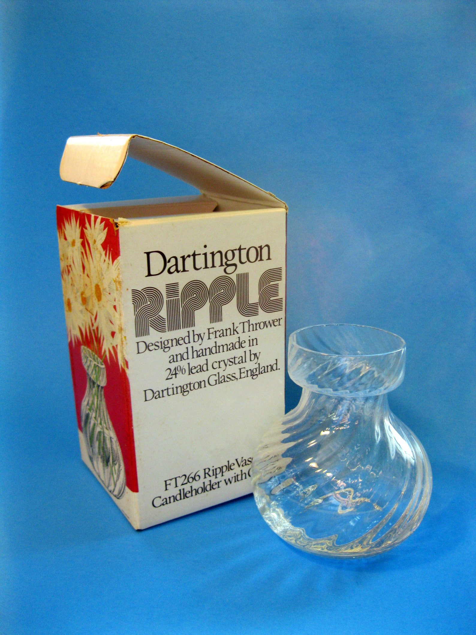Dartington Glass England Ripple Vase or Candleholder Designed - Etsy