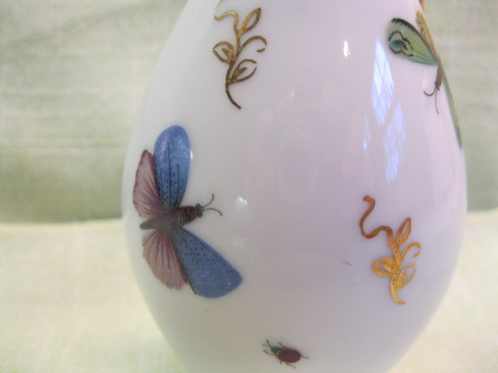 Pitcher/jug, Small, With Insects and Butterflies, Gold Leaves and Gold ...