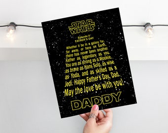 Star Wars Dad Birthday Card Star Wars Father's Day Card | Etsy