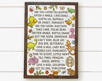 Goodbye Sign. See You Later Alligator. After While Crocodile. | Etsy