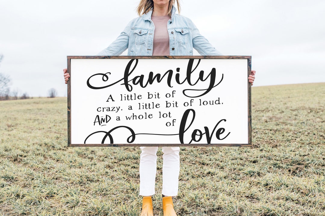 Family Sign Little Bit of Crazy Sign Farmhouse Sign Family - Etsy