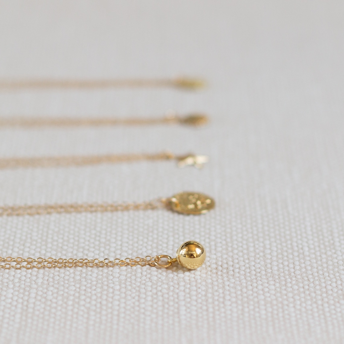 Small Gold Ball Necklace Tiny Ball Necklace Simple Pendant | Etsy