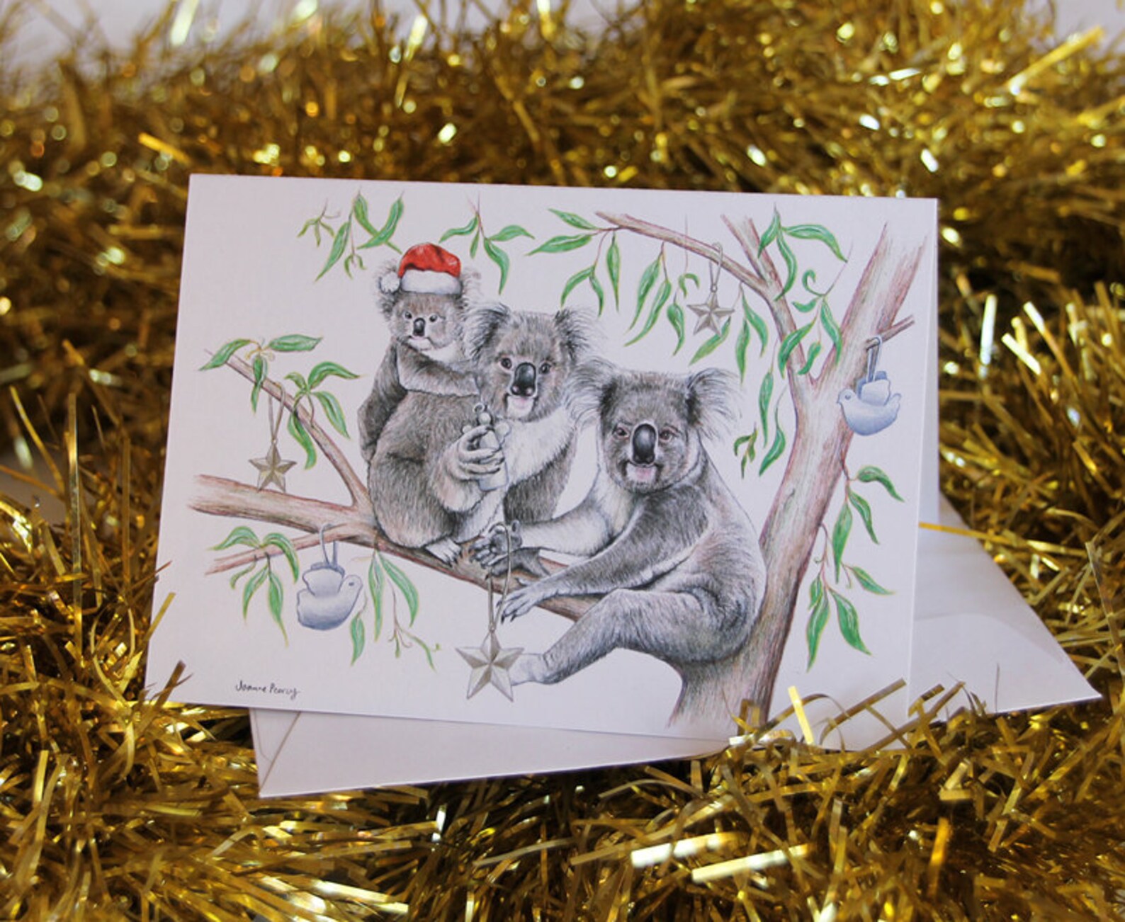 Australian Christmas Card With Koala Family Mum Dad Child | Etsy