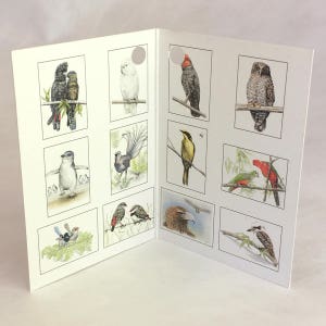 Mini Gift Cards Box Set of 12 Australian BIRDS Wildlife Recycled Card ...
