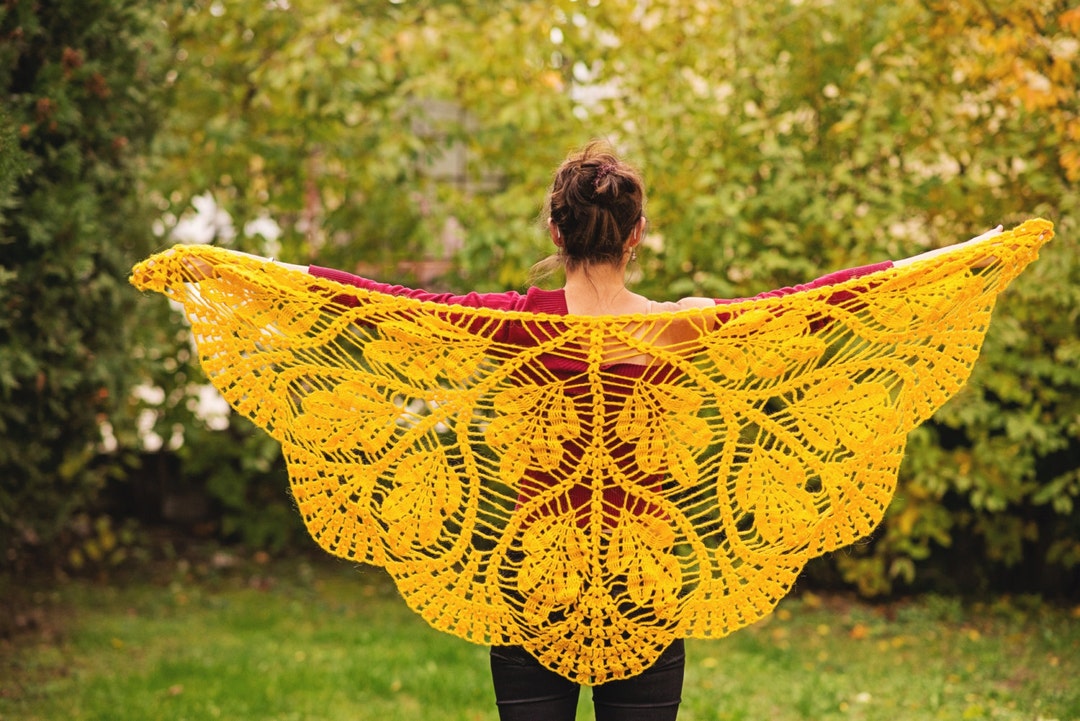 Yellow Triangle Scarf Shawl - Mohair and Acrylic Unique Handmade ...